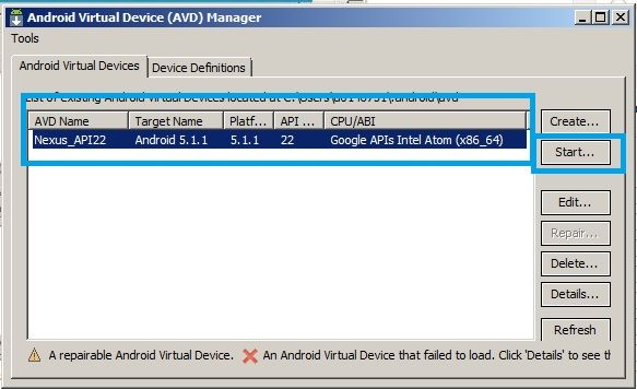 Android emulator setup - Android Virtual Device (AVD) - qavalidation