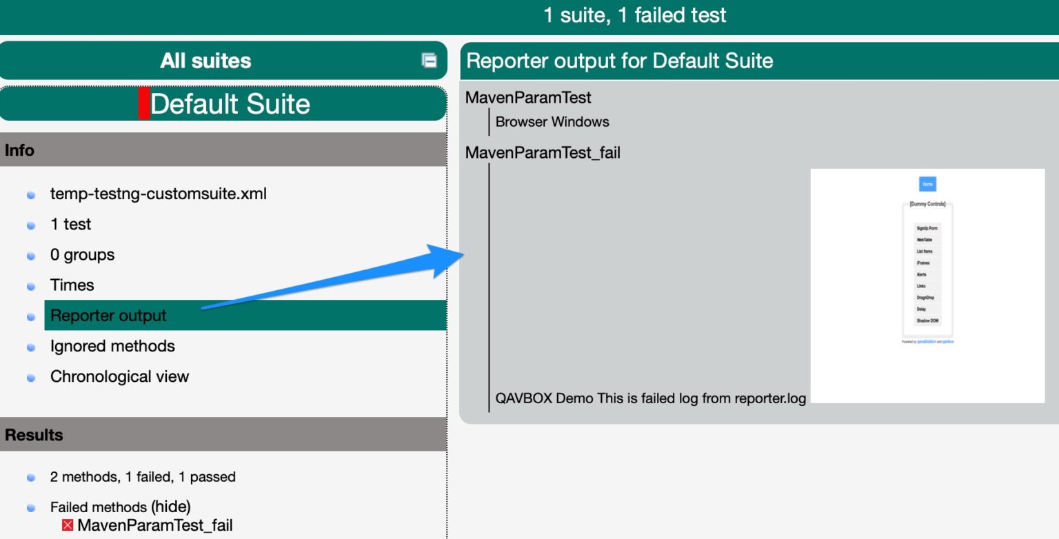 ReporterLog to send logs to testNG report & attach screenshot on test ...
