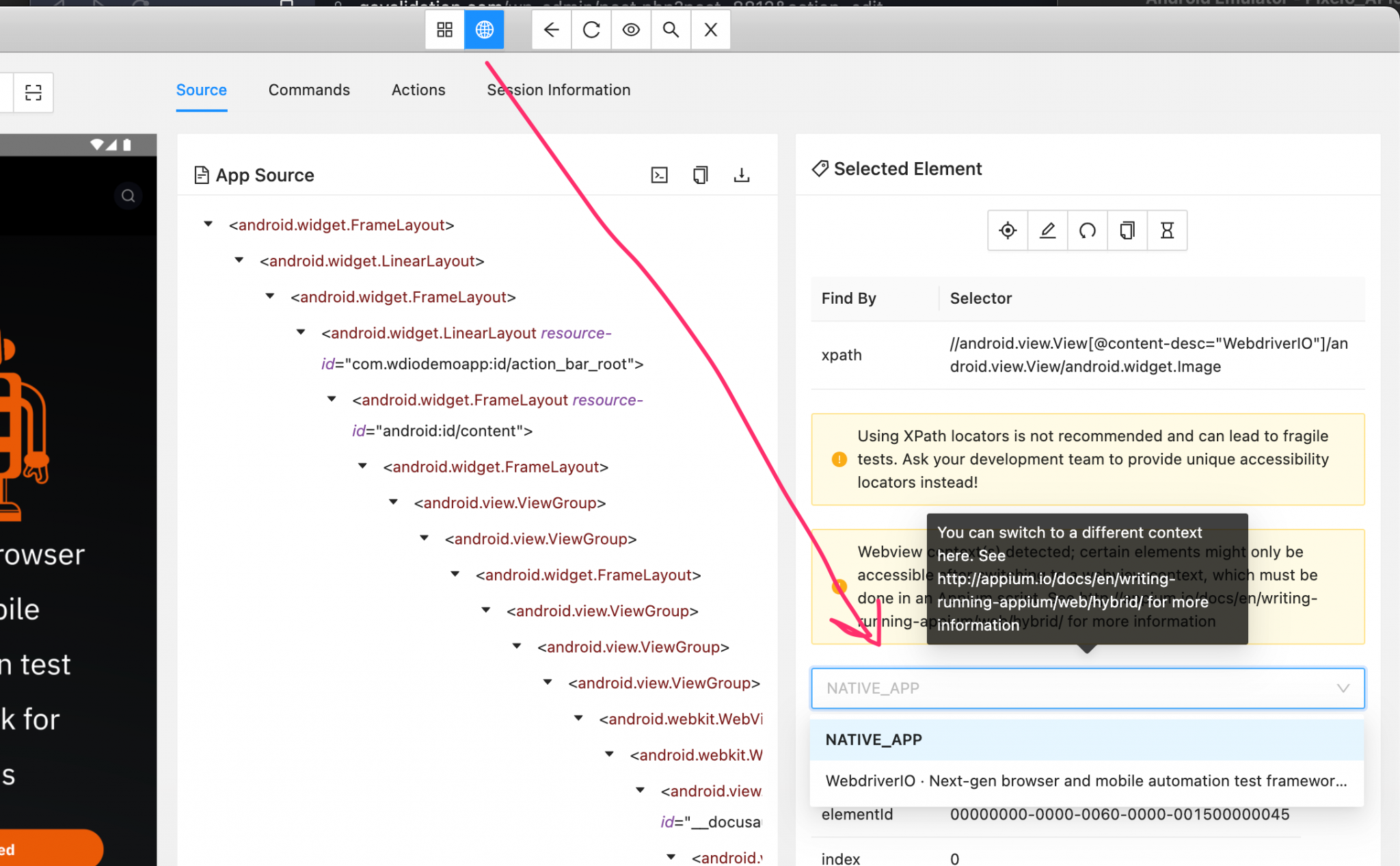 Inspect & automate hybrid mobile apps (Android & IOS) - qavalidation